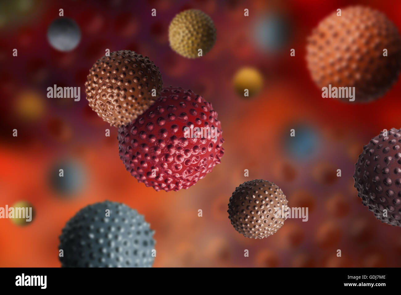 Group of cells over a multicolored background Stock Photo - Alamy