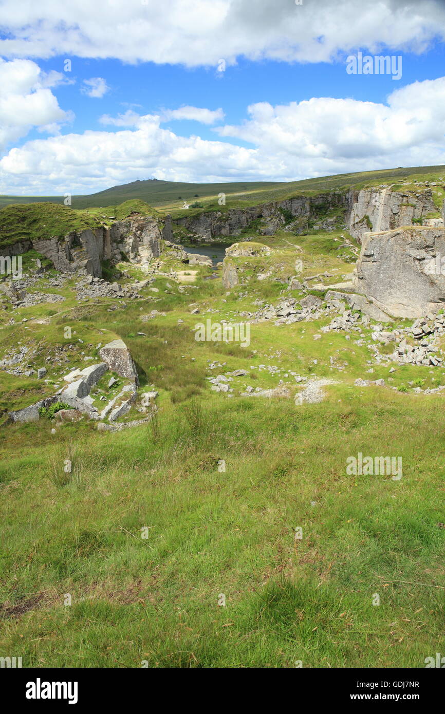 Foggintor quarry, disused granite quarry, near Princtown, Dartmoor ...