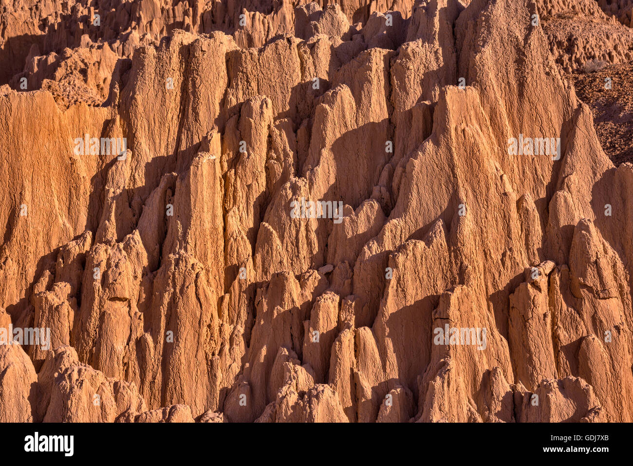 Eroded bentonite clay formation hills, badlands of Cathedral Gorge ...