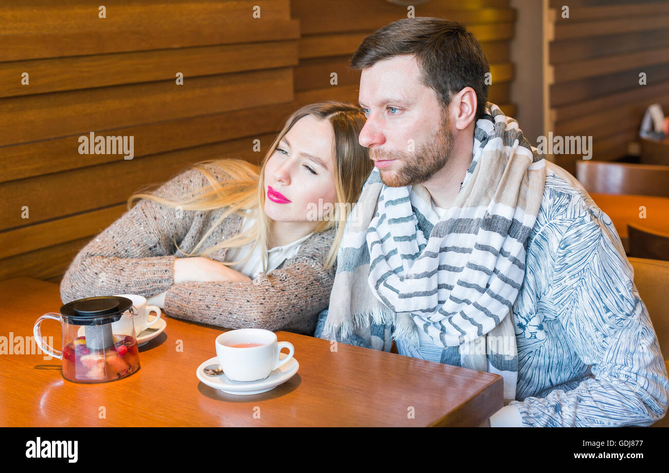 Two people in cafe enjoying the time spending with each other Stock ...