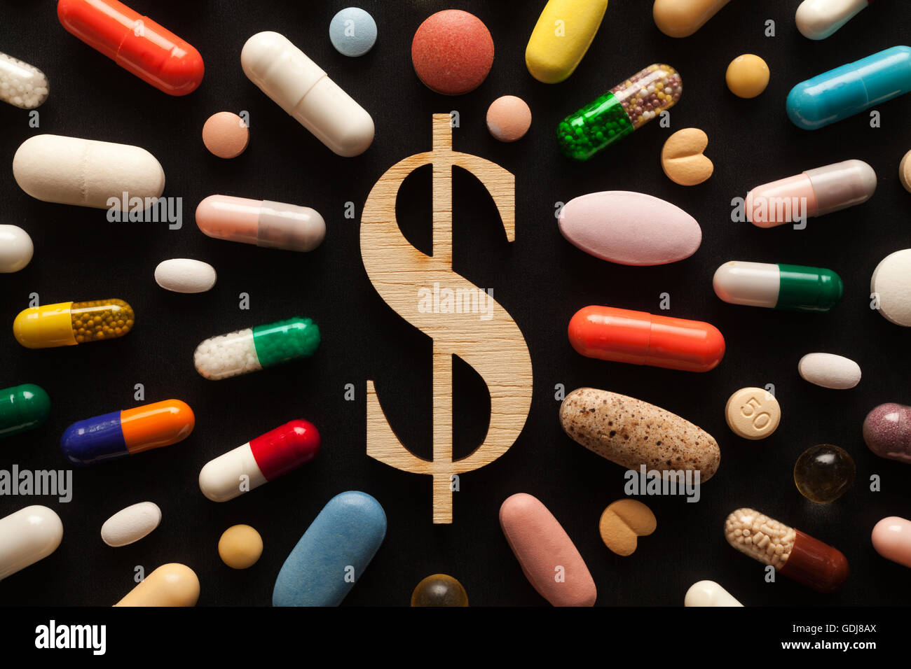 Surrounded by pills hi-res stock photography and images - Alamy