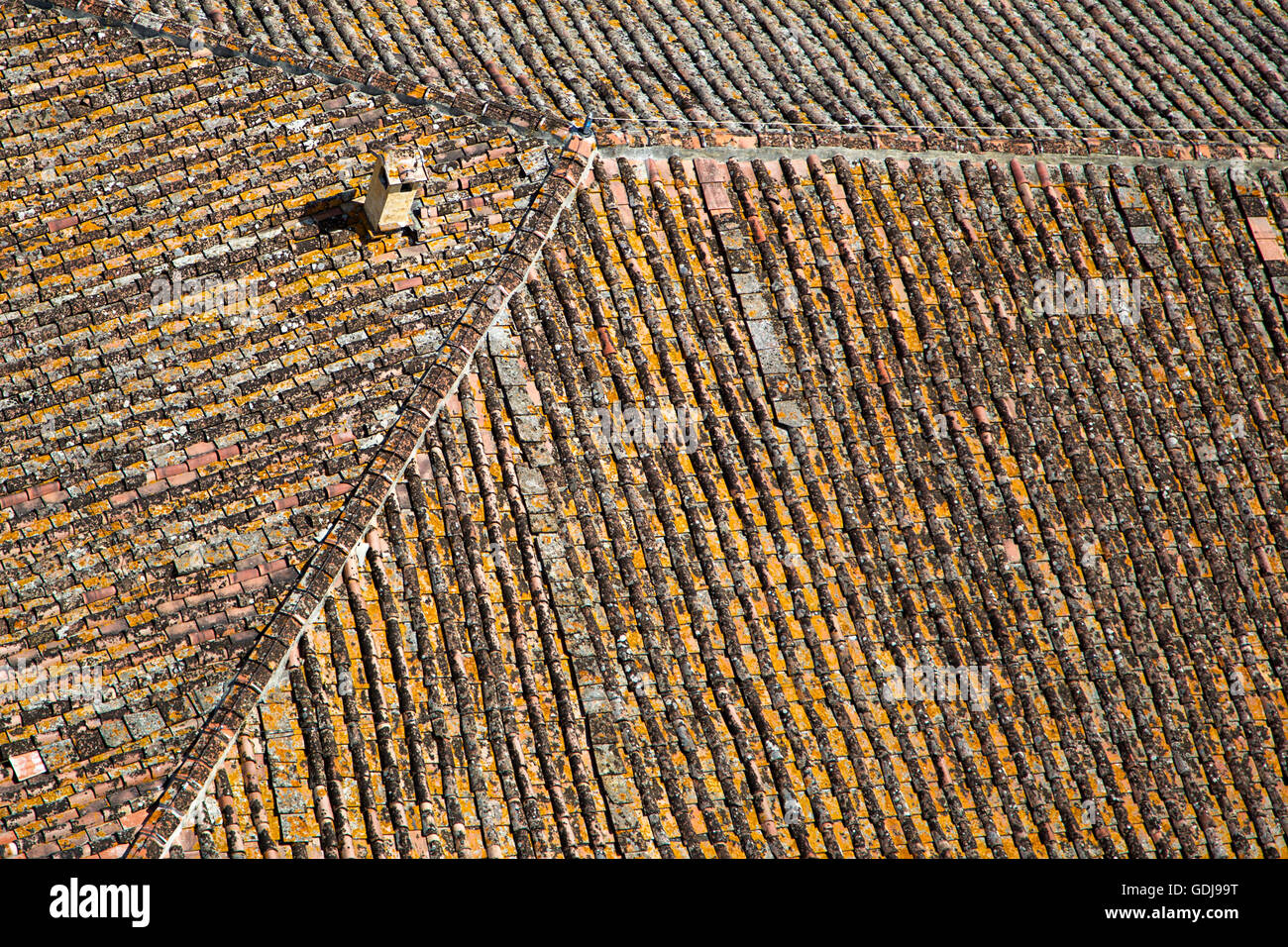 Texture of red roof tiles Stock Photo - Alamy