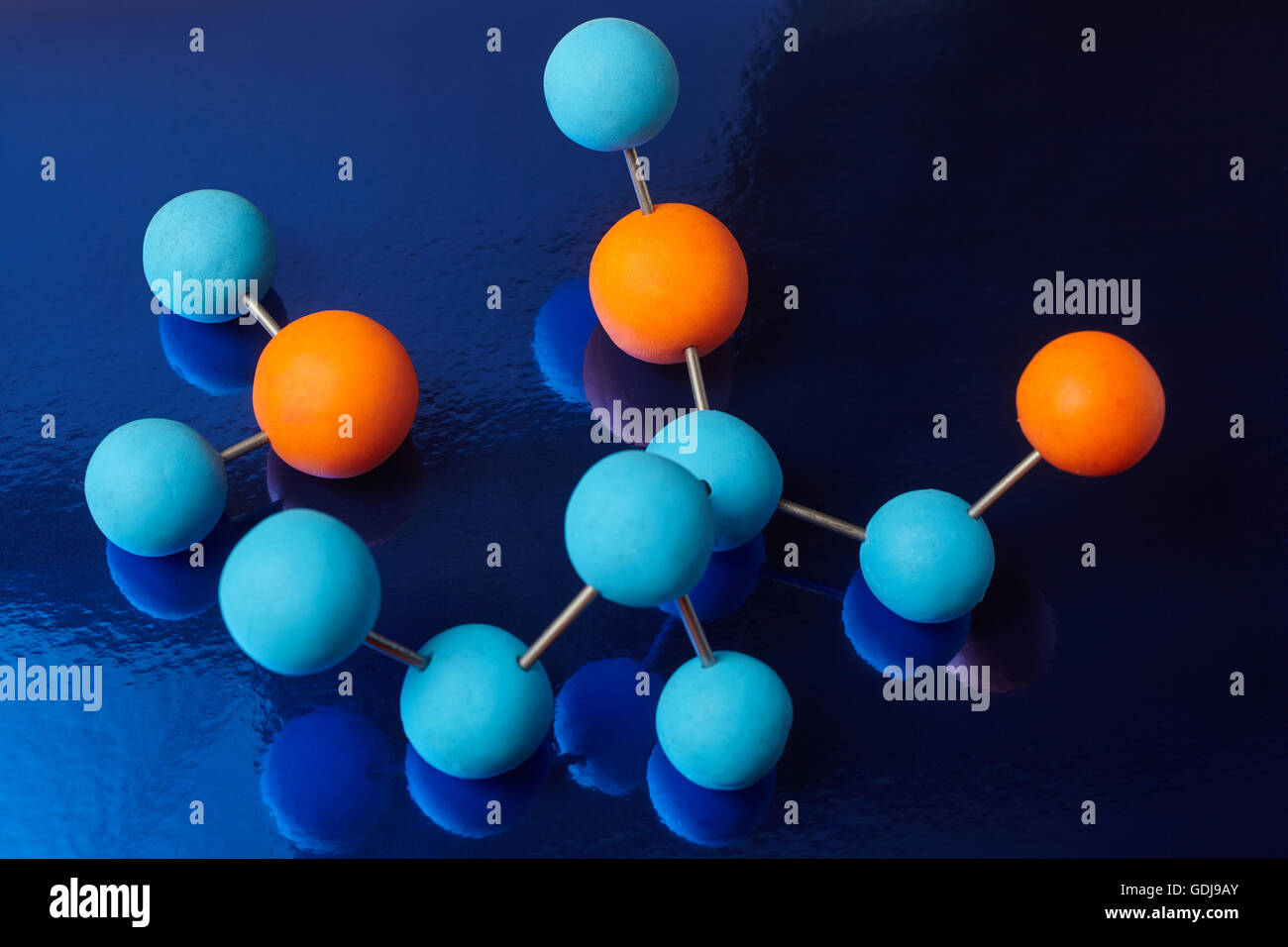 Science Molecule. Chemistry DNA molecule lab test on blue background ...
