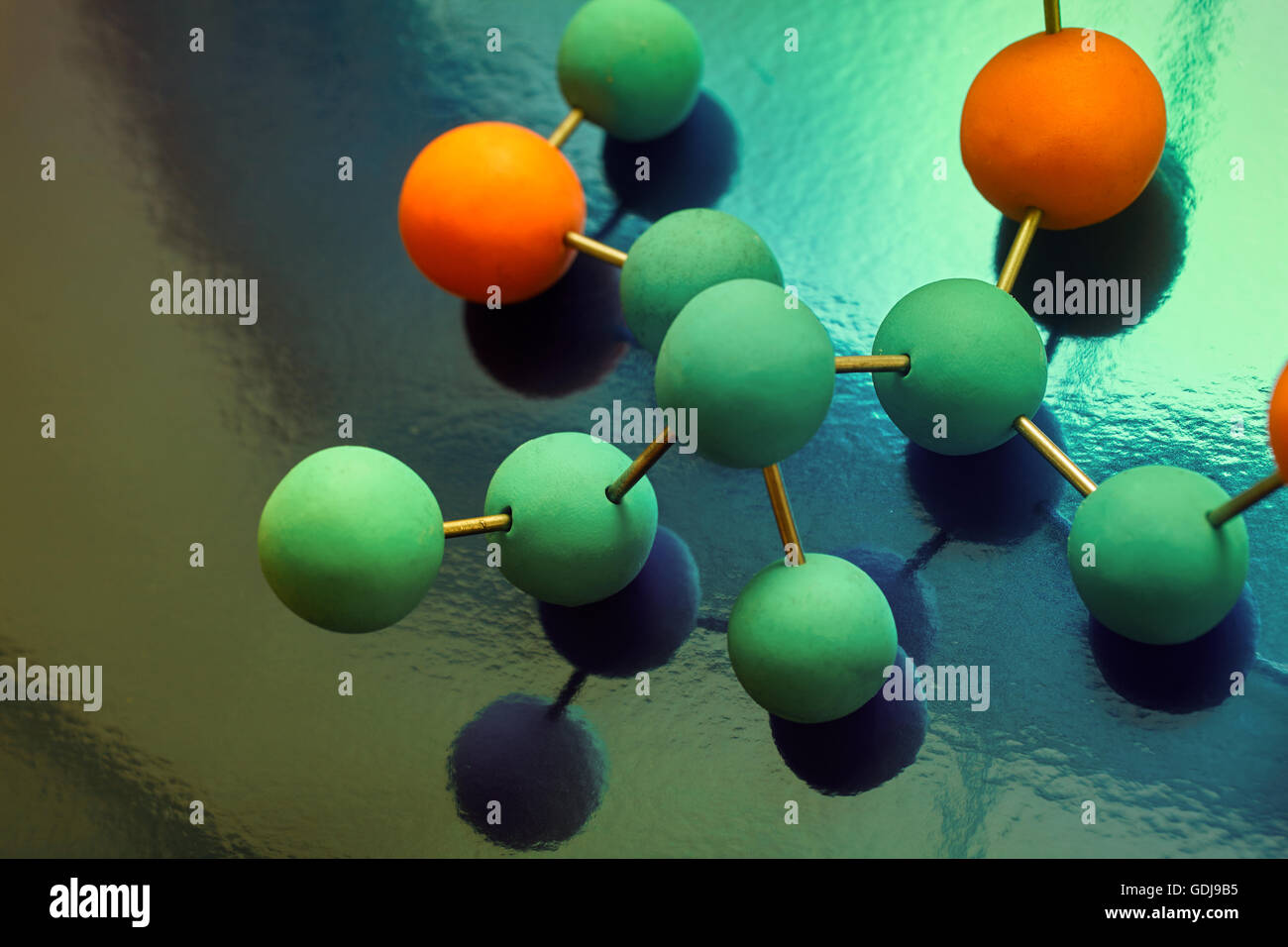 Science Molecule. Chemistry DNA molecule lab test on blue background ...