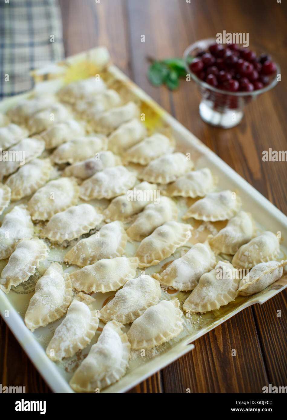 raw dumplings with filling Stock Photo - Alamy