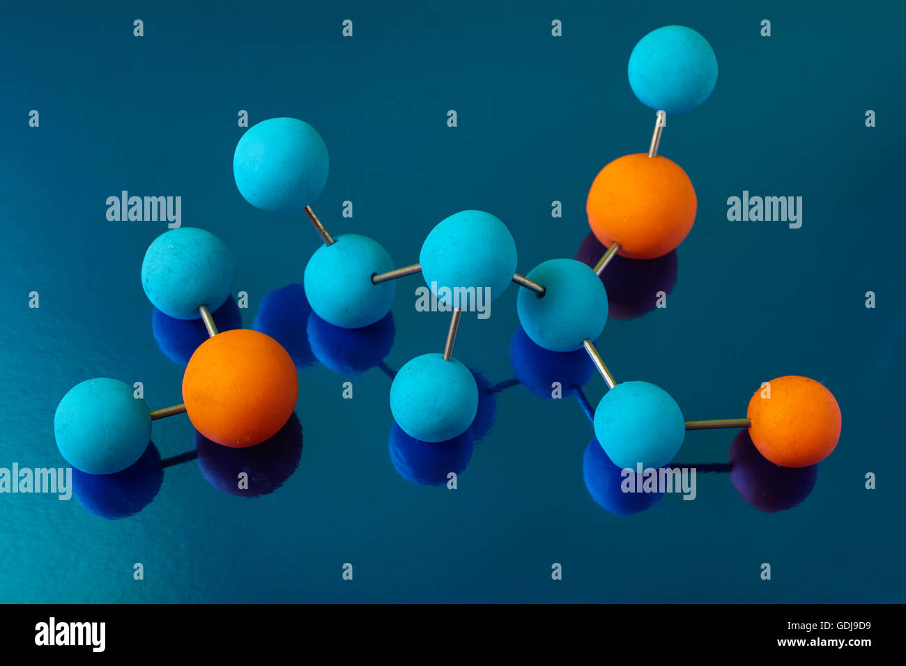 Science Molecule. Chemistry DNA molecule lab test on blue background ...