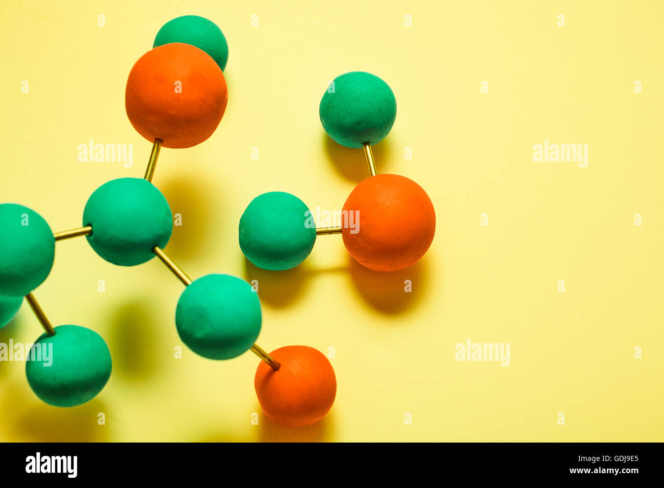 Science Molecule. Chemistry DNA molecule lab test on yellow background ...