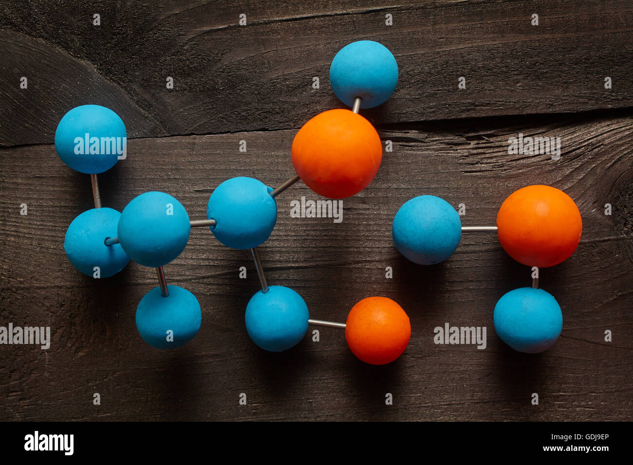 Science Molecule. Chemistry DNA molecule lab test on wooden background ...