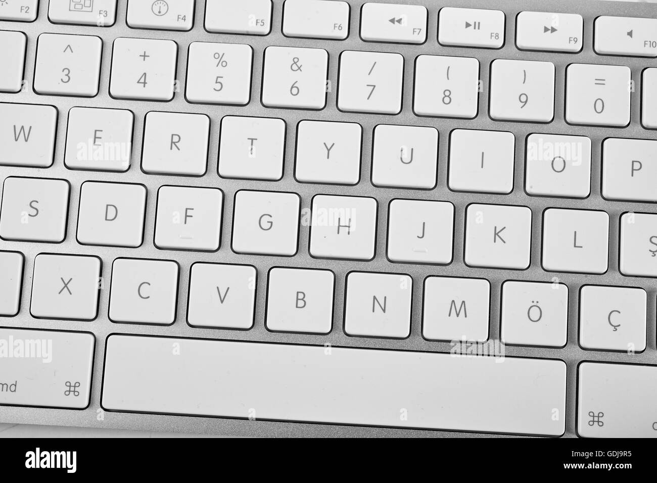 White computer keyboard on a white background Stock Photo - Alamy