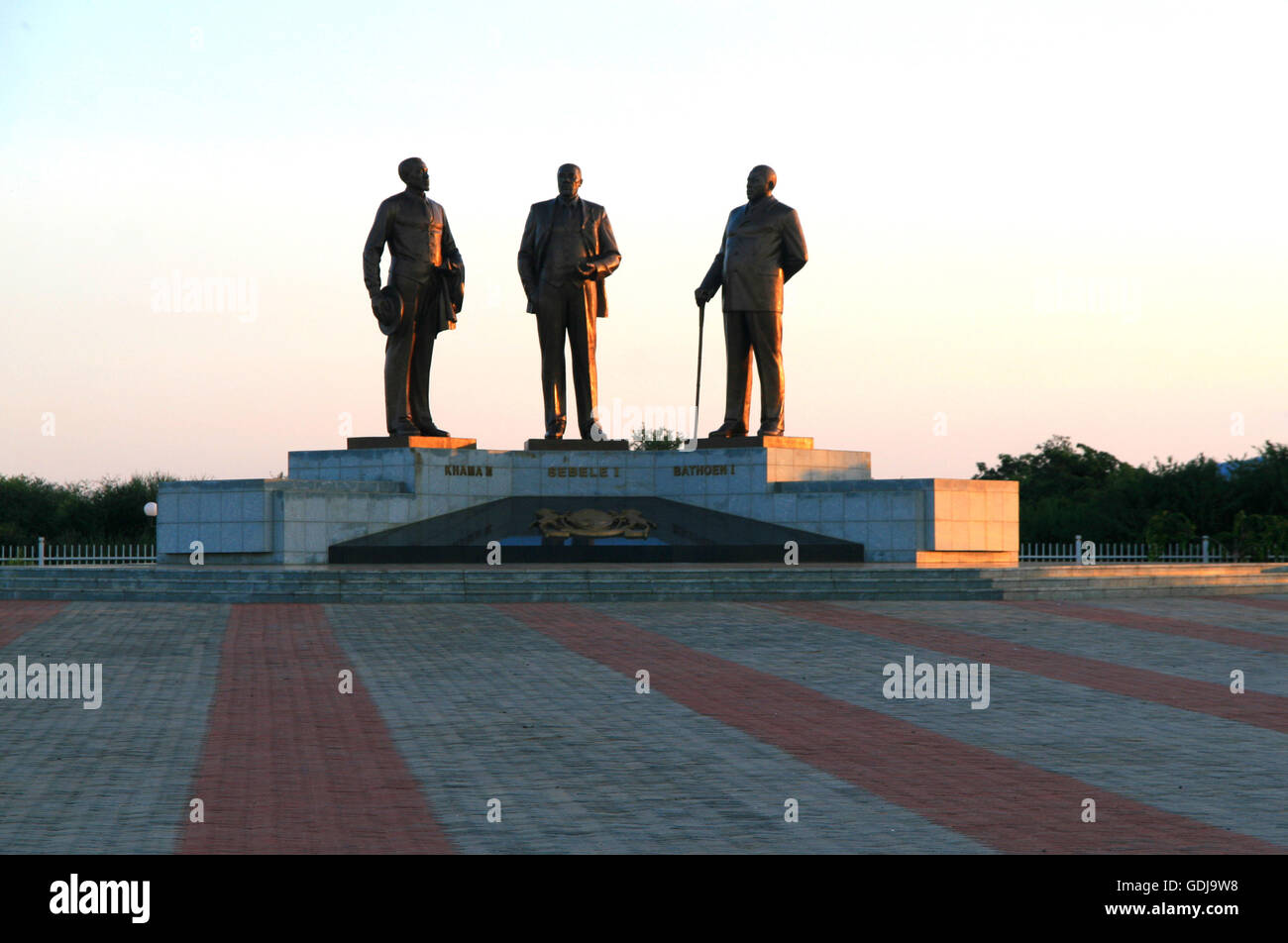 Three Dikgosi Monument, Gaborone, Botswana Stock Photo - Alamy