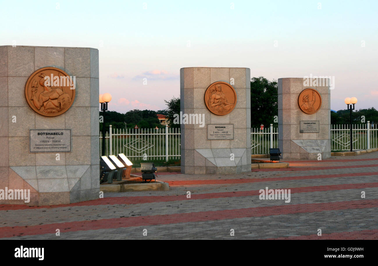 Three Dikgosi Monument, Gaborone, Botswana Stock Photo - Alamy