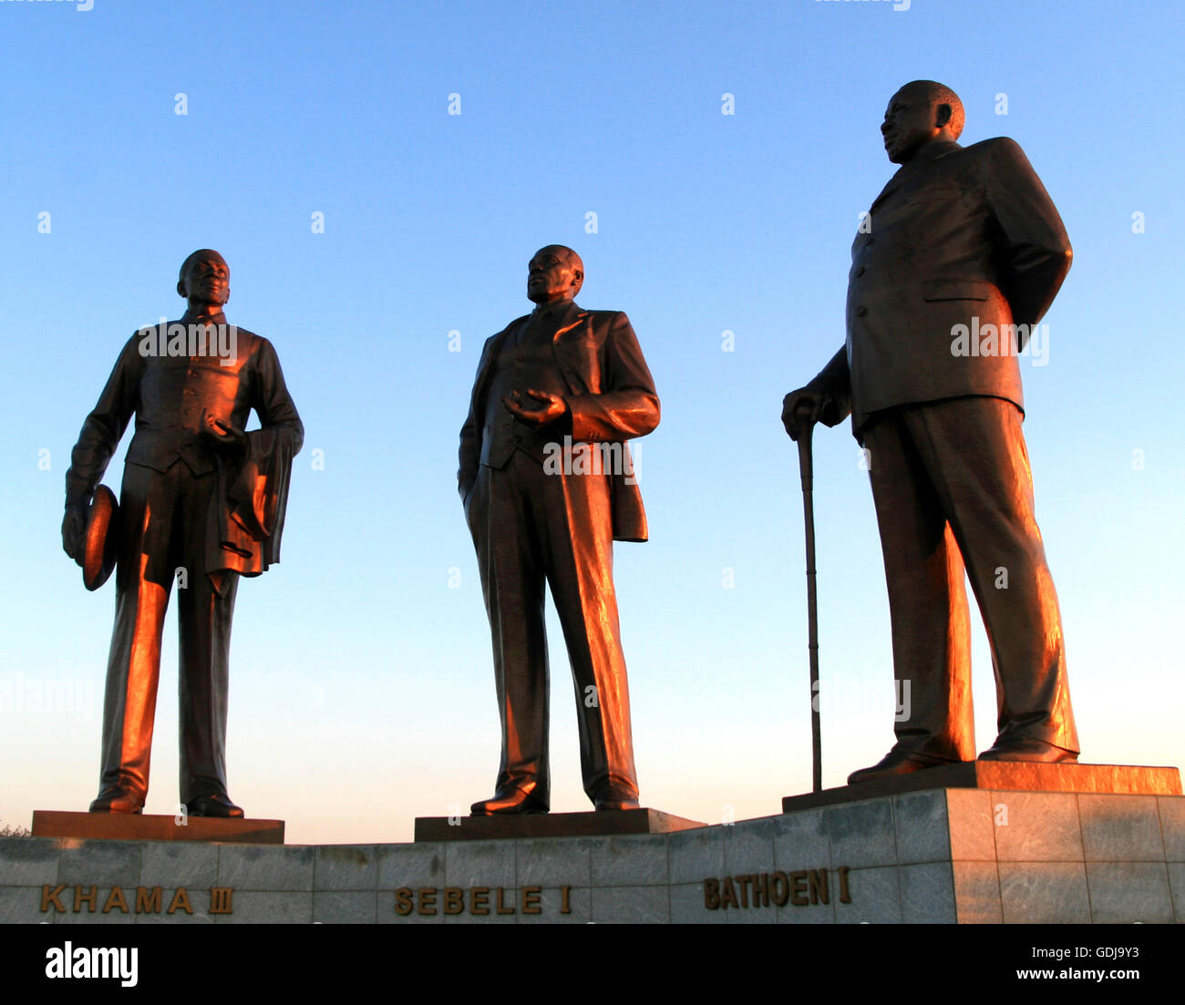Three Dikgosi Monument, Gaborone, Botswana Stock Photo - Alamy