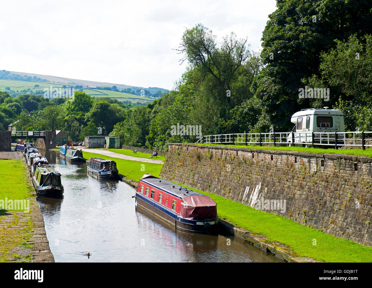 Bugsworth Canal Basin on the Peak Forest Canal, Derbyshire, England UK ...
