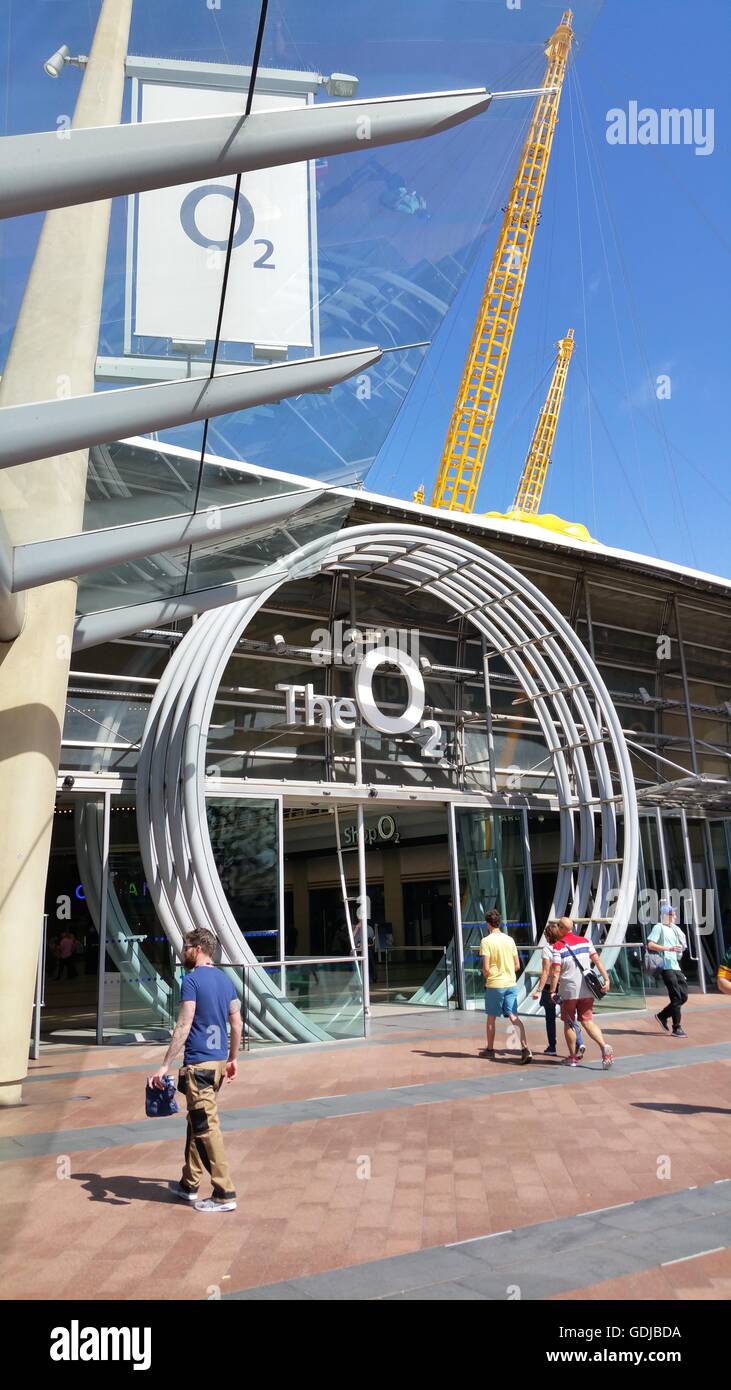 Entrance to O2 Millennium Dome Stock Photo - Alamy
