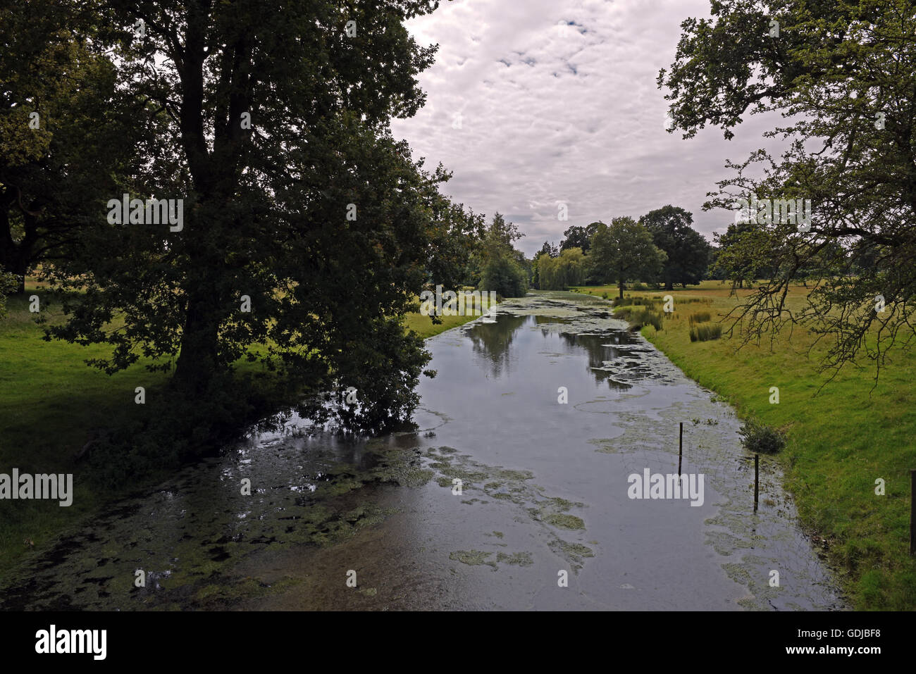 A beautiful man made lake looks like a river in the Norfolk countryside ...