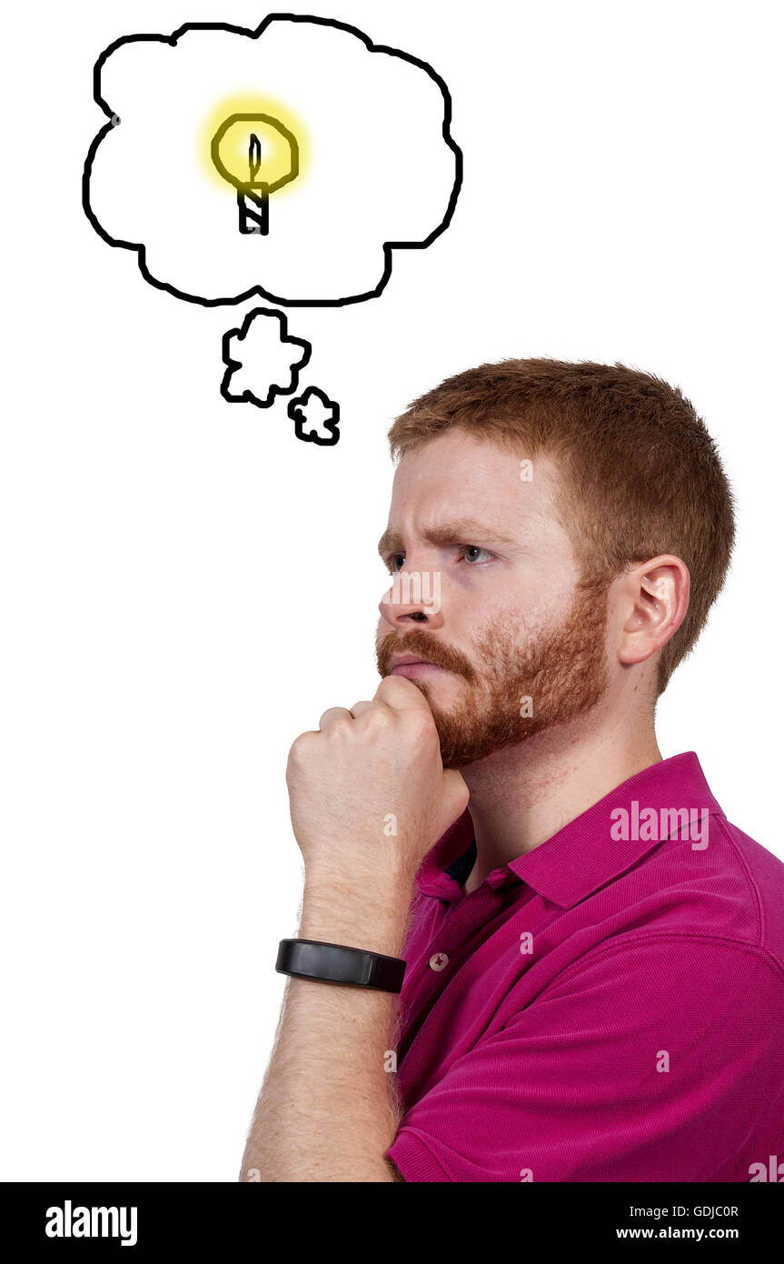 Handsome man thinking about a brilliant idea Stock Photo - Alamy