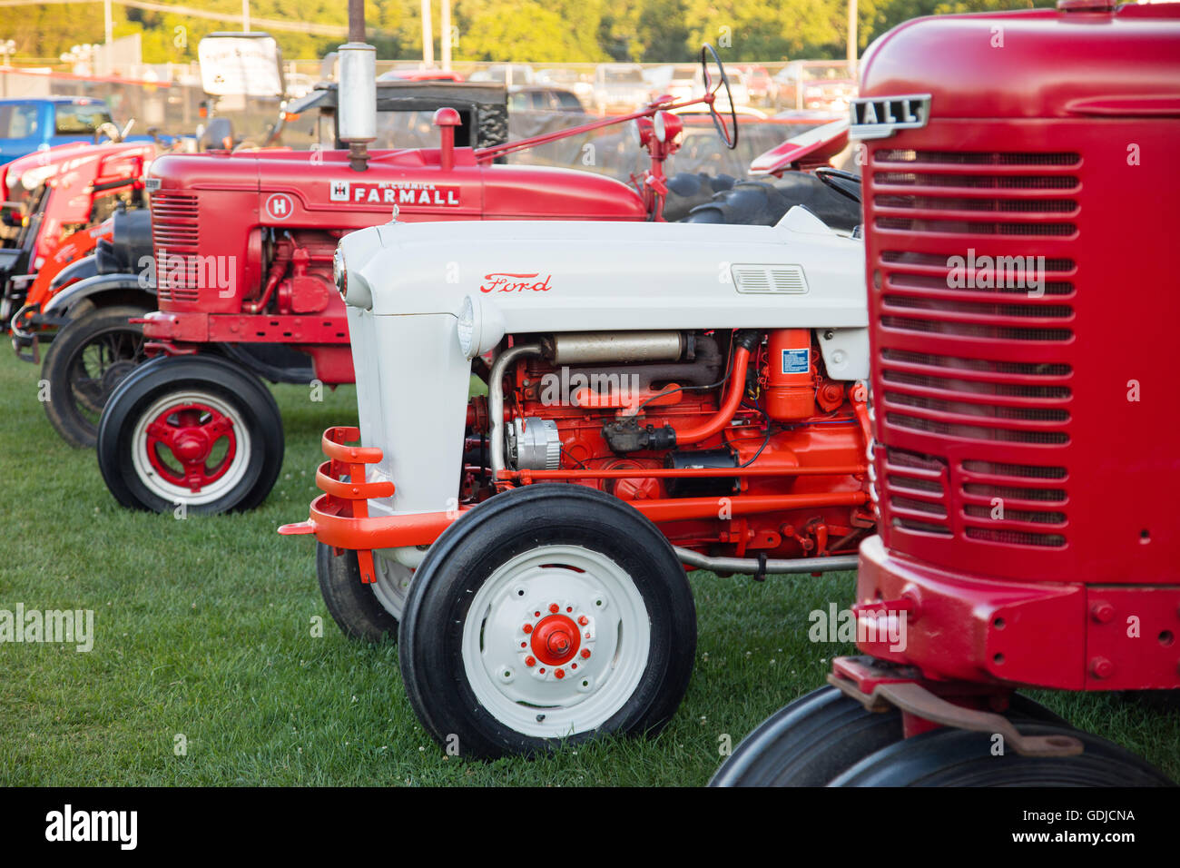 Group of restored antique tractors Stock Photo - Alamy