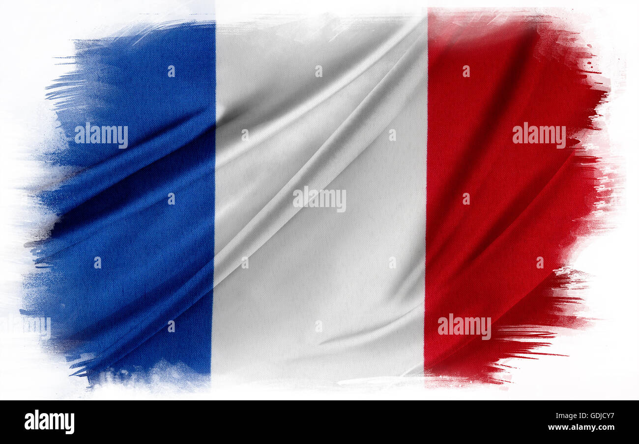 French flag on plain background Stock Photo - Alamy