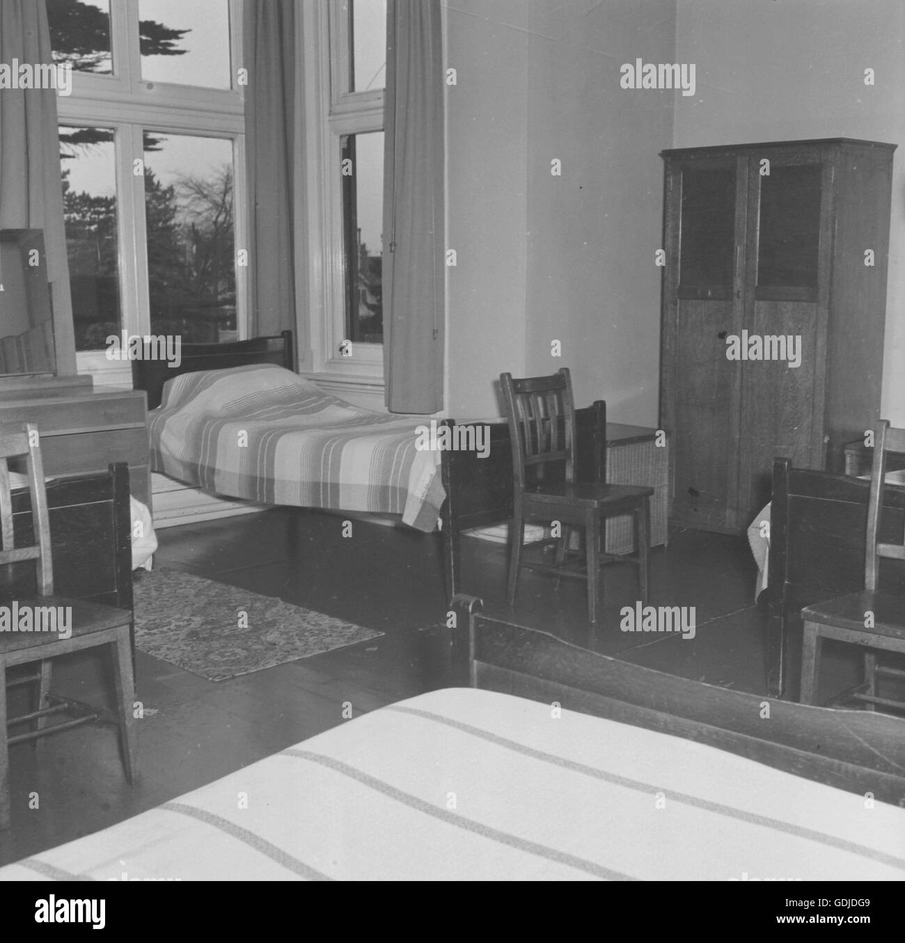 Nurses quarters showing a bed room at a residential teaching hospital ...