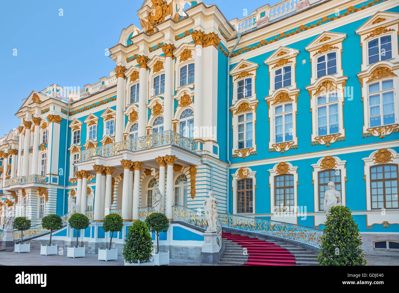 An Entrance To The Catherine Palace Pushkin St Petersburg Russia Stock ...