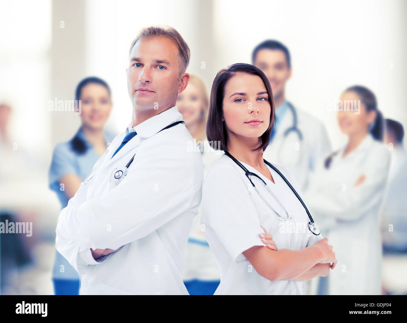 two doctors with stethoscopes Stock Photo - Alamy