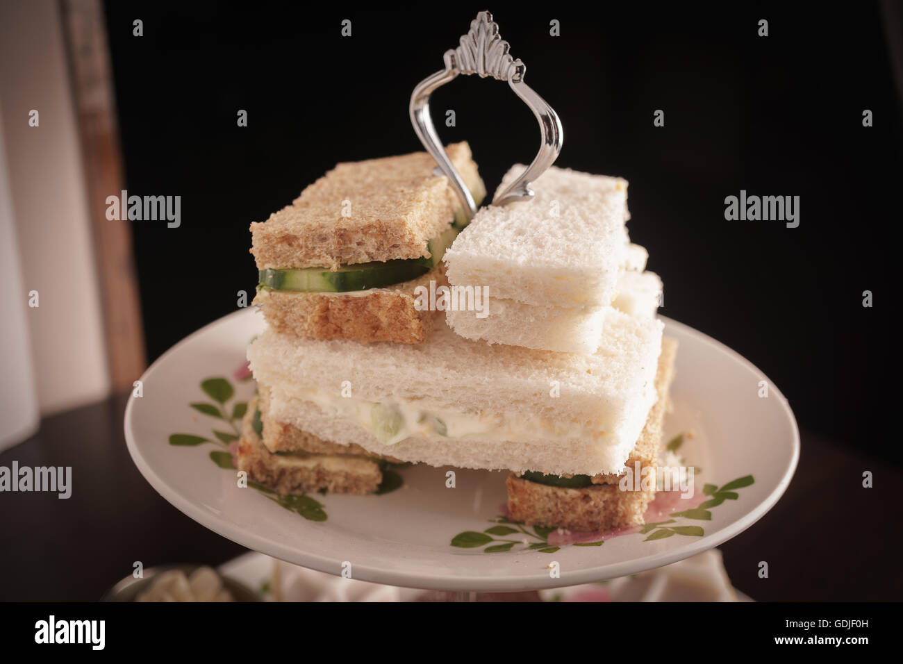 Traditional tea for two, served on tiered plates Stock Photo - Alamy