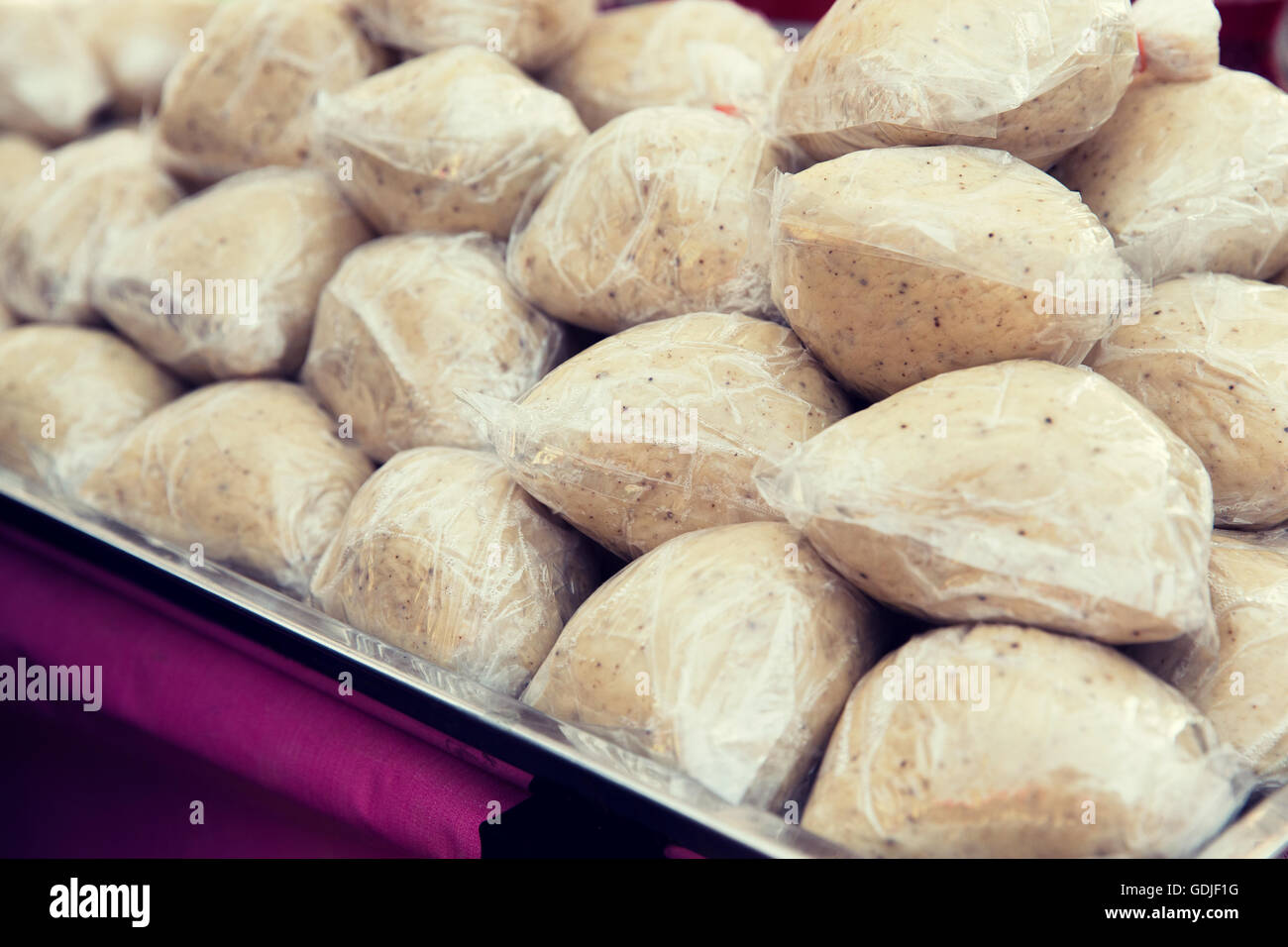 food sale at street market Stock Photo - Alamy