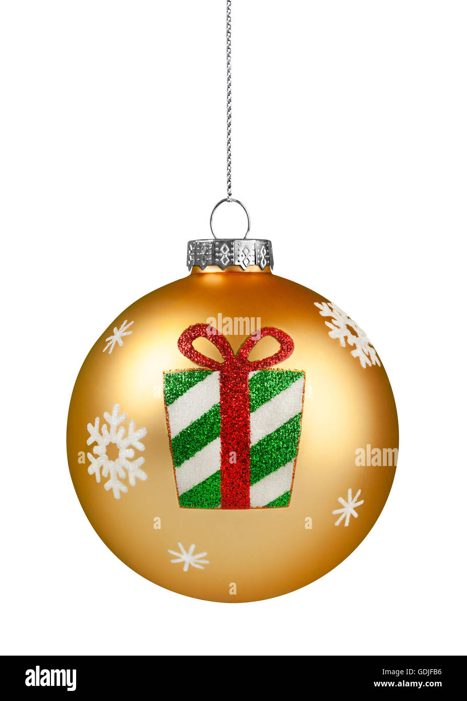 Gold Glitter Christmas Ball Stock Photo - Alamy