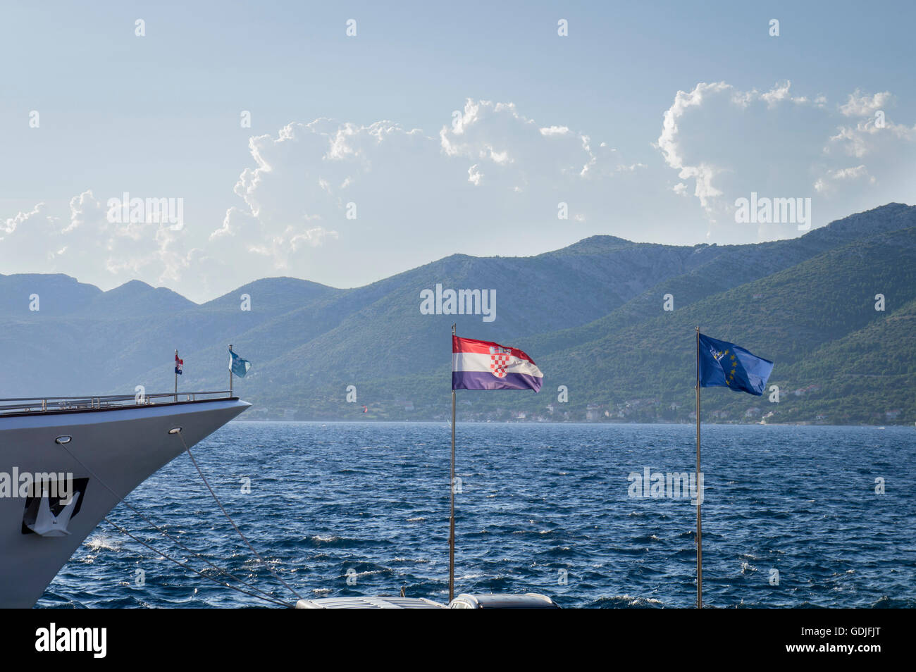 Croatian and European Union flag, EU Stock Photo - Alamy