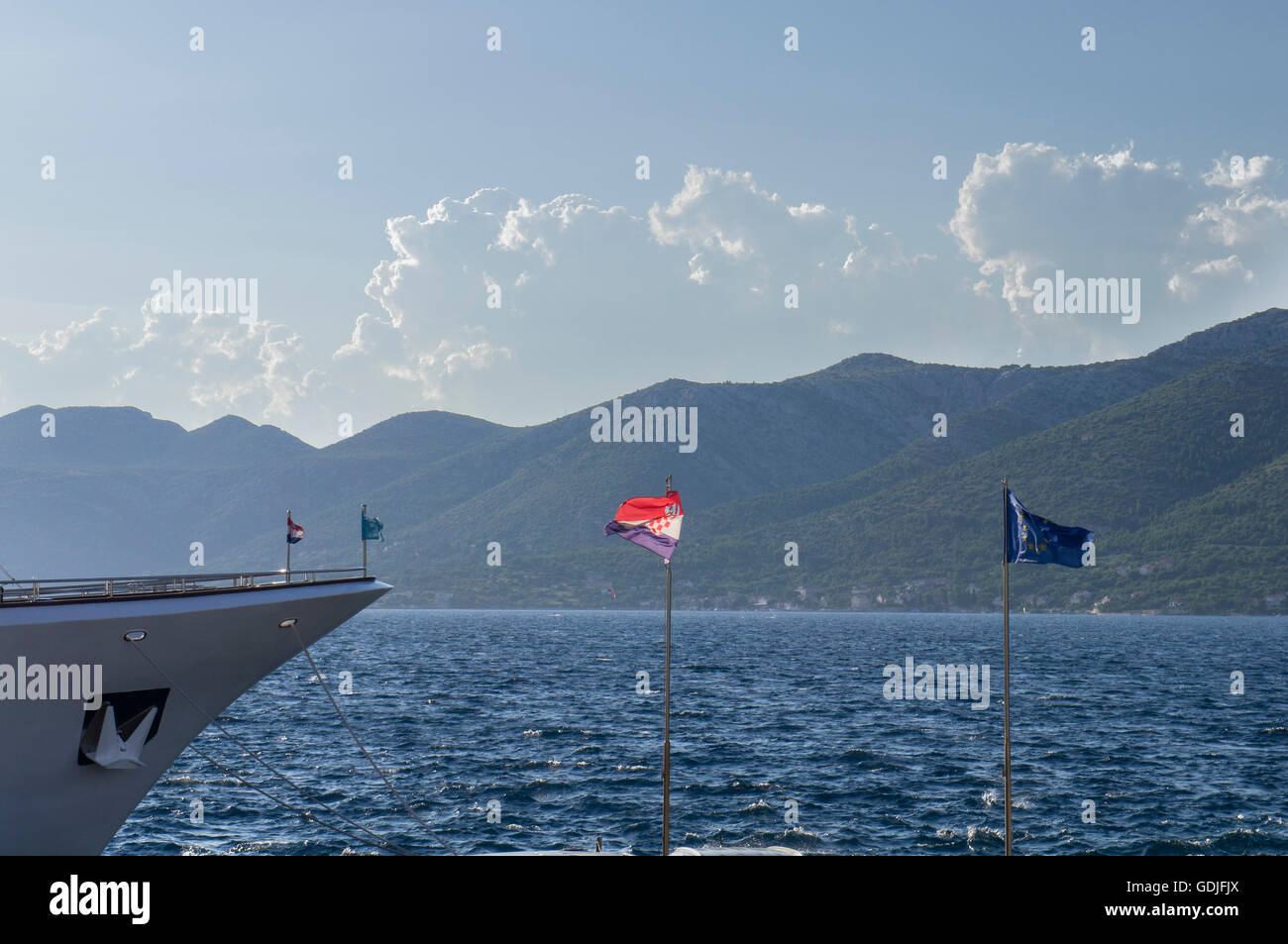 Croatian and European Union flag, EU Stock Photo - Alamy