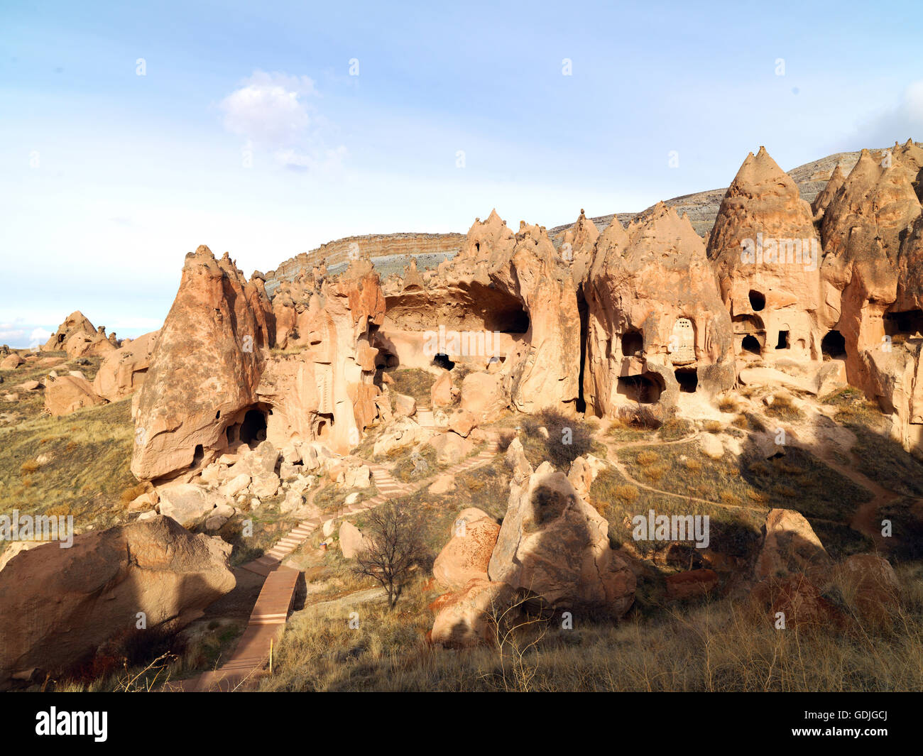 fairy chimneys and volcanic formation at Cappadocia, Turkey Stock Photo ...