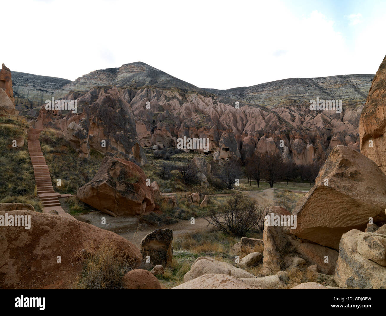 fairy chimneys and volcanic formation at Cappadocia, Turkey Stock Photo ...