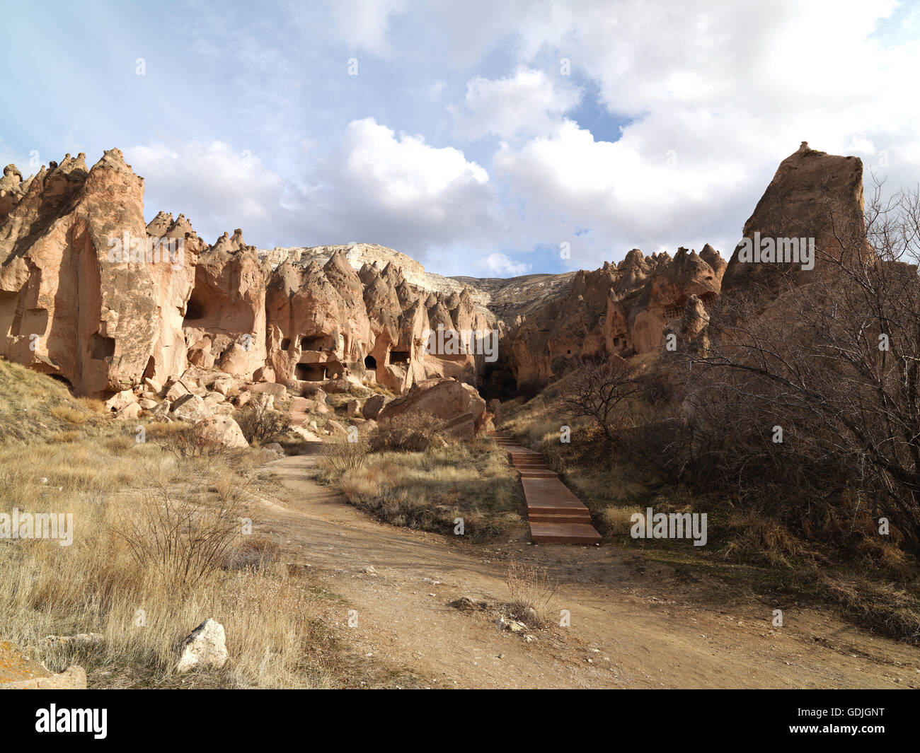 fairy chimneys and volcanic formation at Cappadocia, Turkey Stock Photo ...