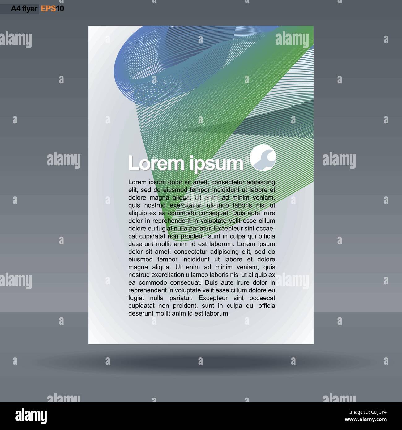 Abstract print A4 design with colored lines for flyers, banners or ...