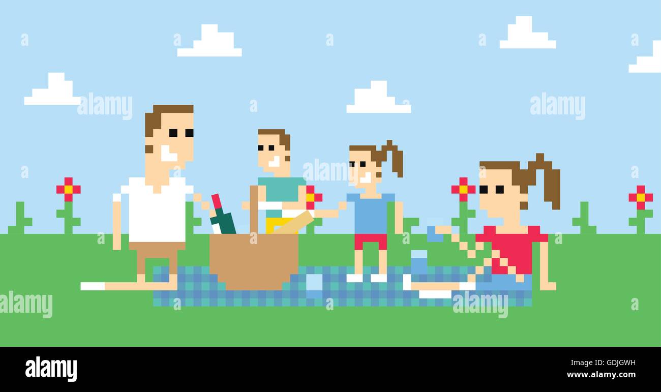 Family children having fun Stock Vector Images - Alamy