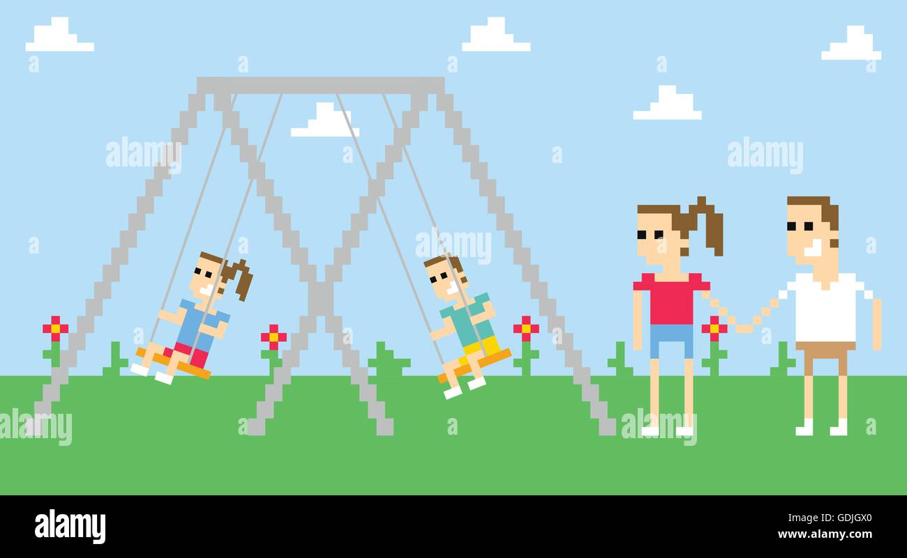 Four swings Stock Vector Images - Alamy