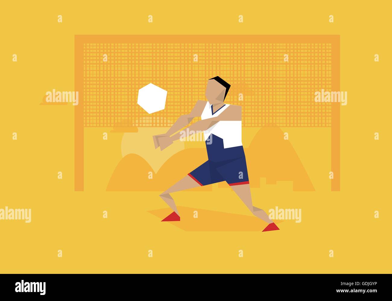 Illustration Of Male Volleyball Player Competing In Event Stock Vector ...