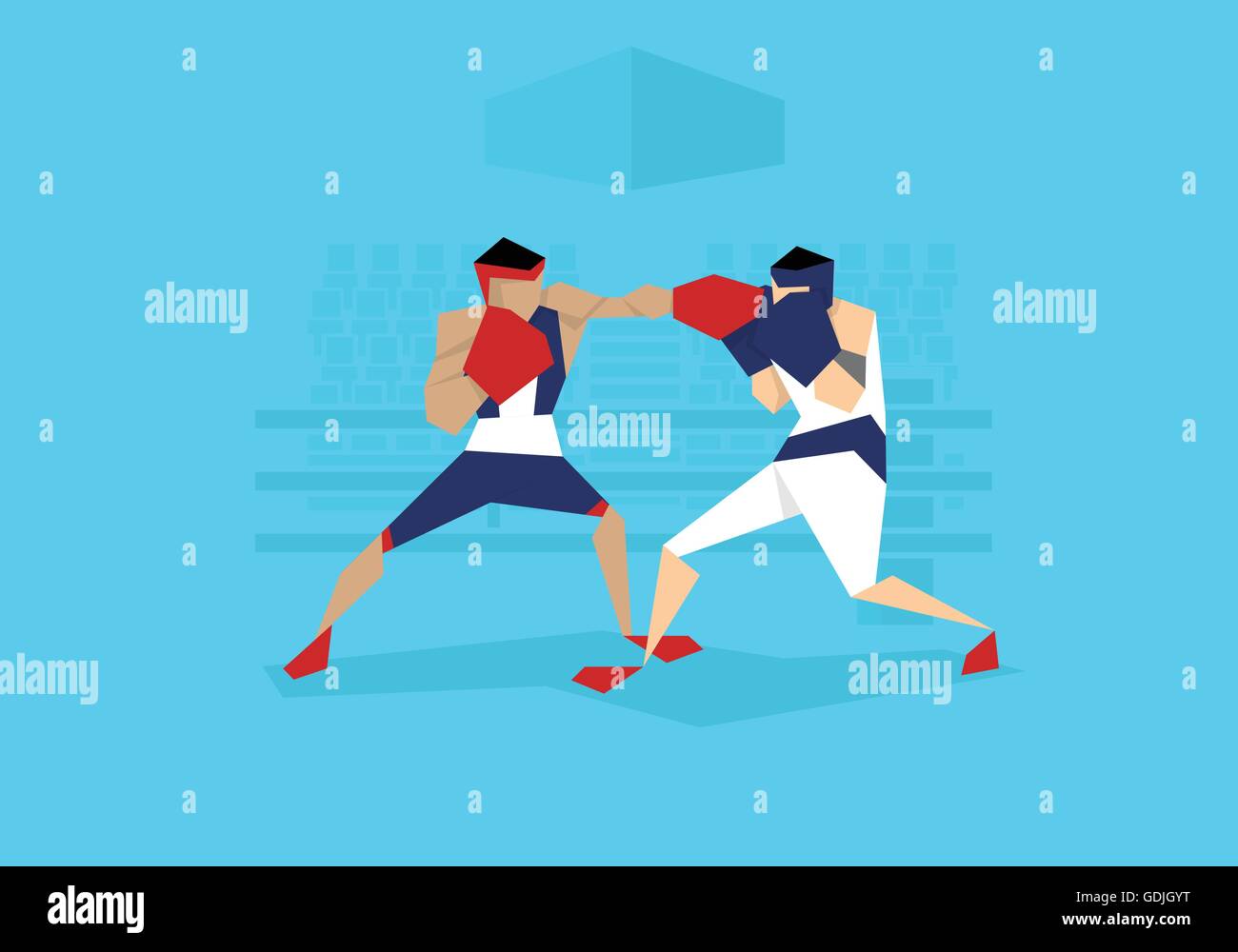 Illustration Of Two Male Boxers Competing In Event Stock Vector Image ...