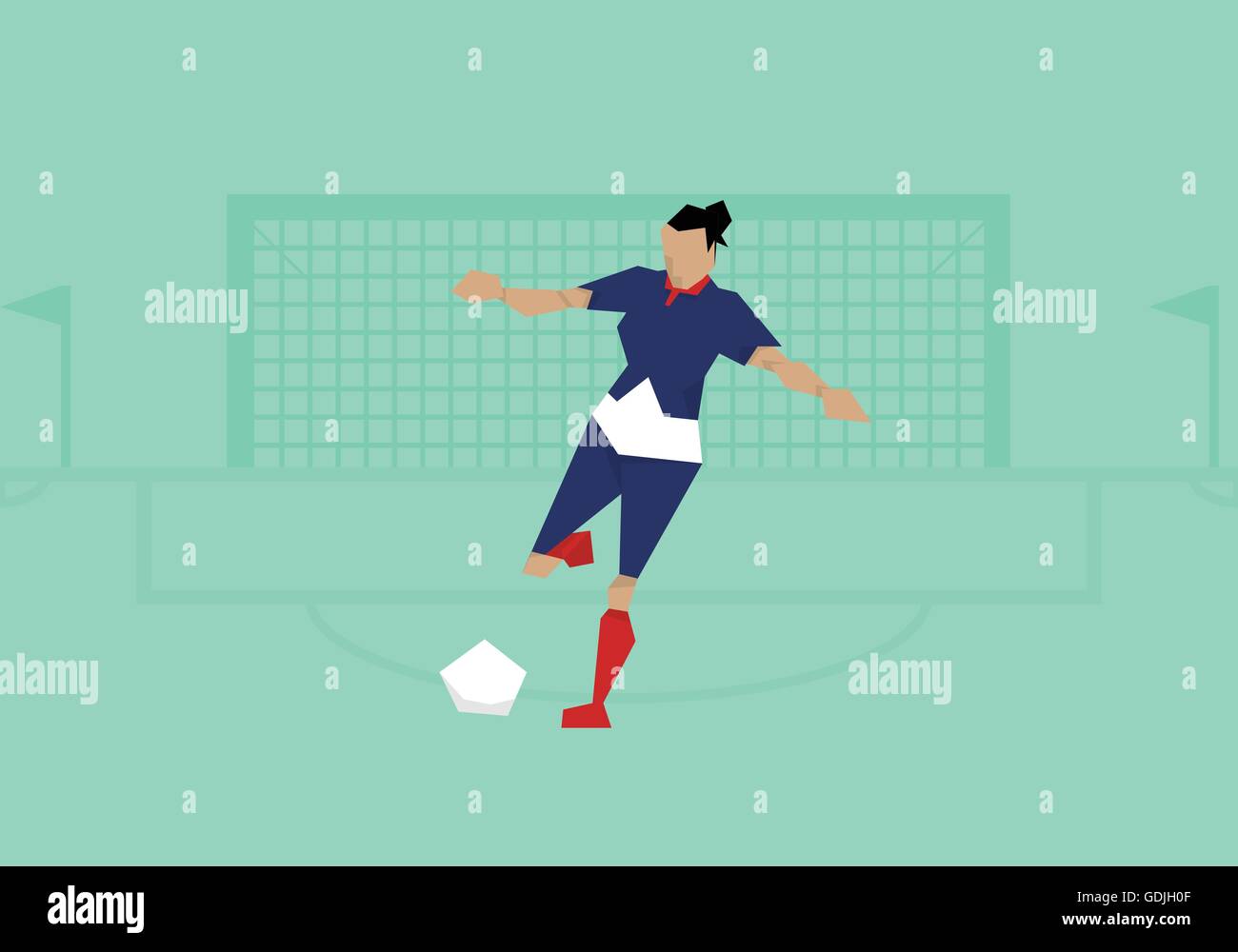 Football player woman in Stock Vector Images - Alamy