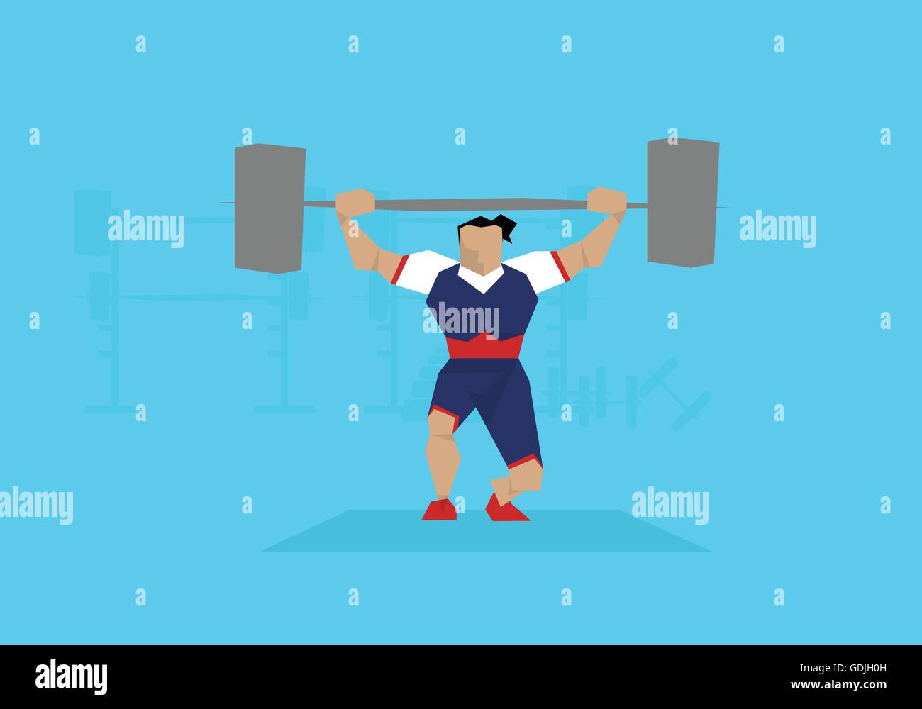 Illustration Of Female Weightlifter Competing In Event Stock Vector ...