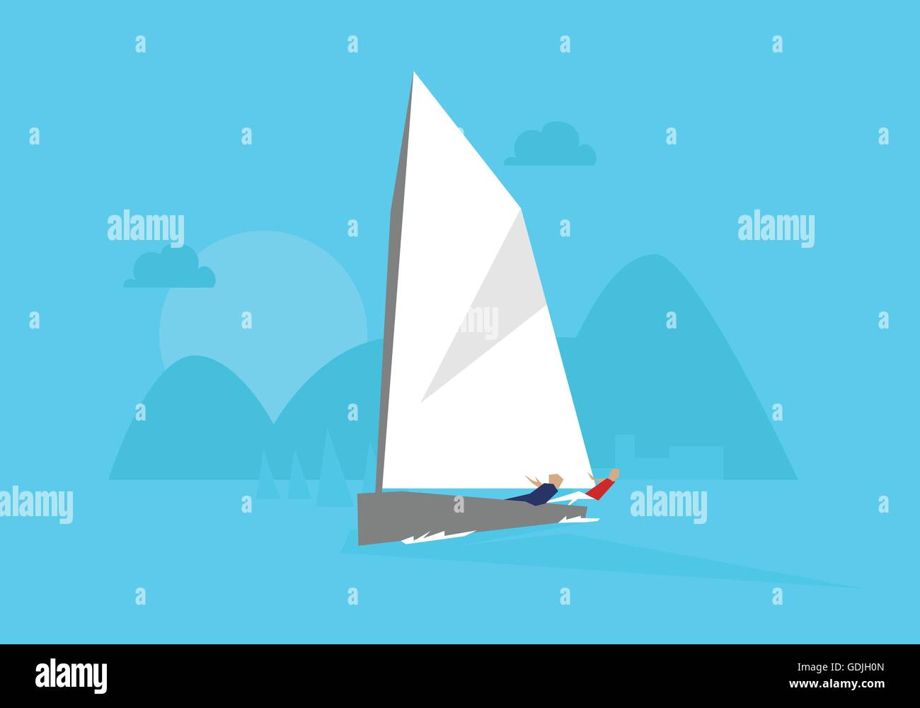 Competitive sailing Stock Vector Images - Alamy