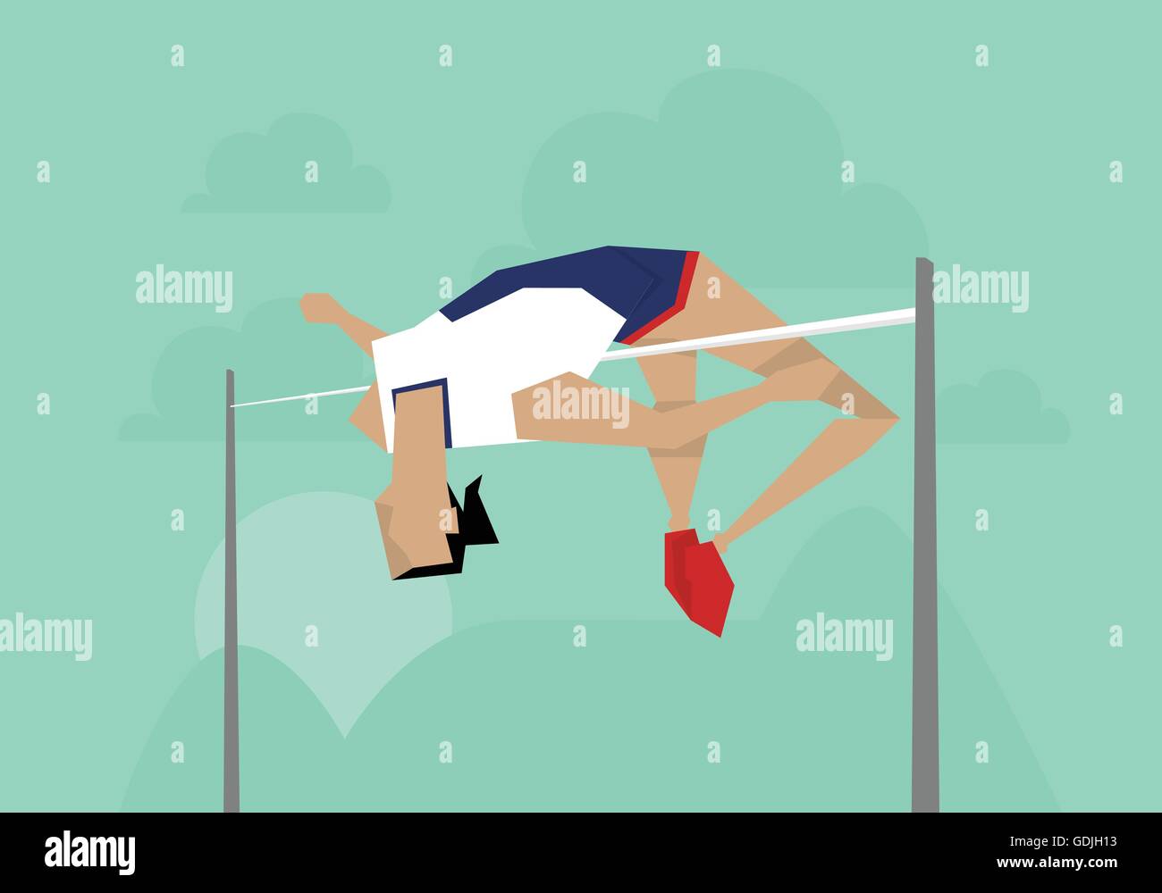 Illustration Of Female Athlete Competing In High Jump Event Stock ...