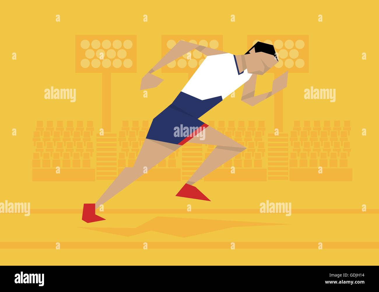 Illustration Of Male Athlete Competing In Sprint Race Stock Vector ...