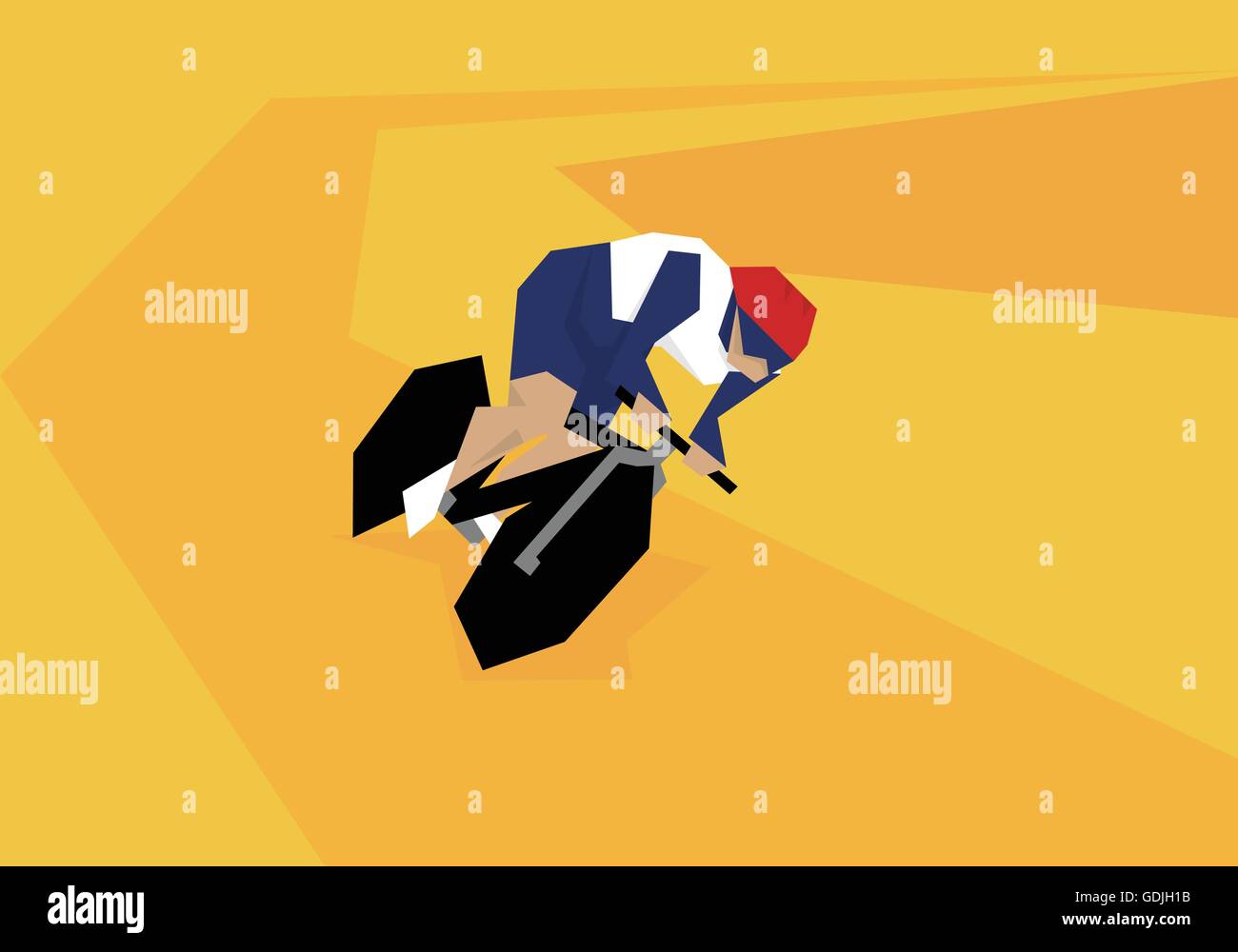 Illustration Of Female Cyclist Competing At Velodrome Stock Vector ...