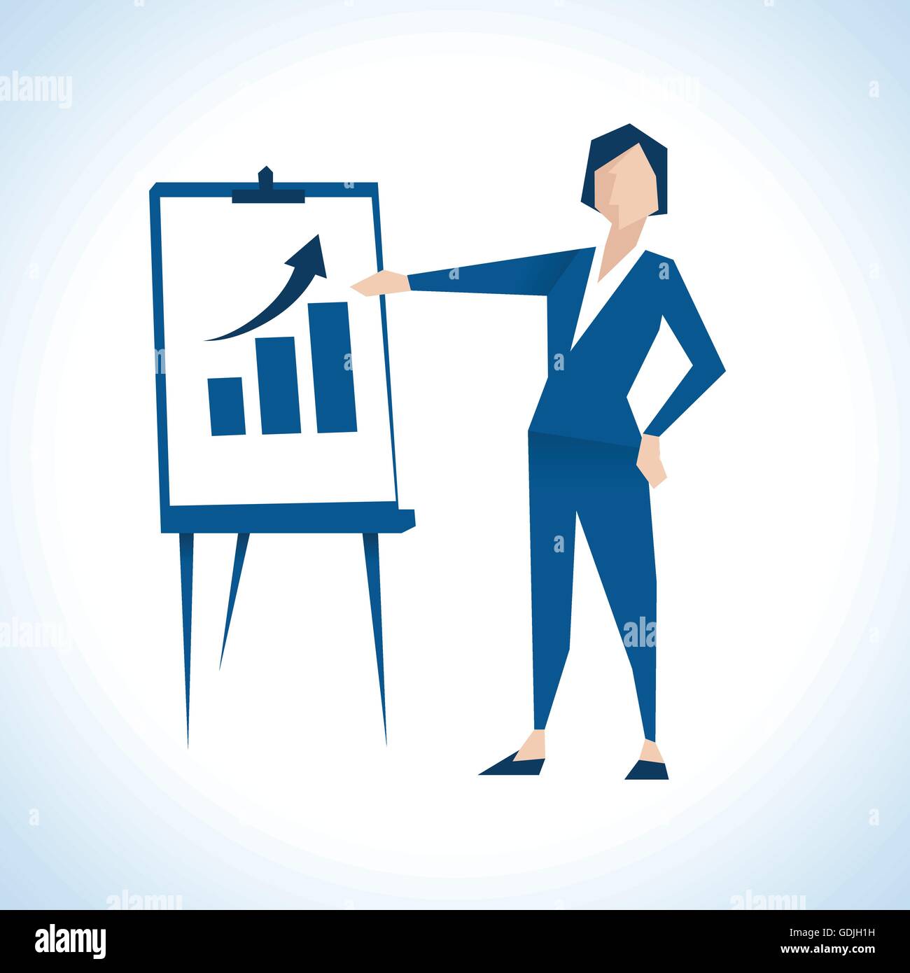 Illustration Of Businesswoman Giving Presentation Stock Vector Image ...