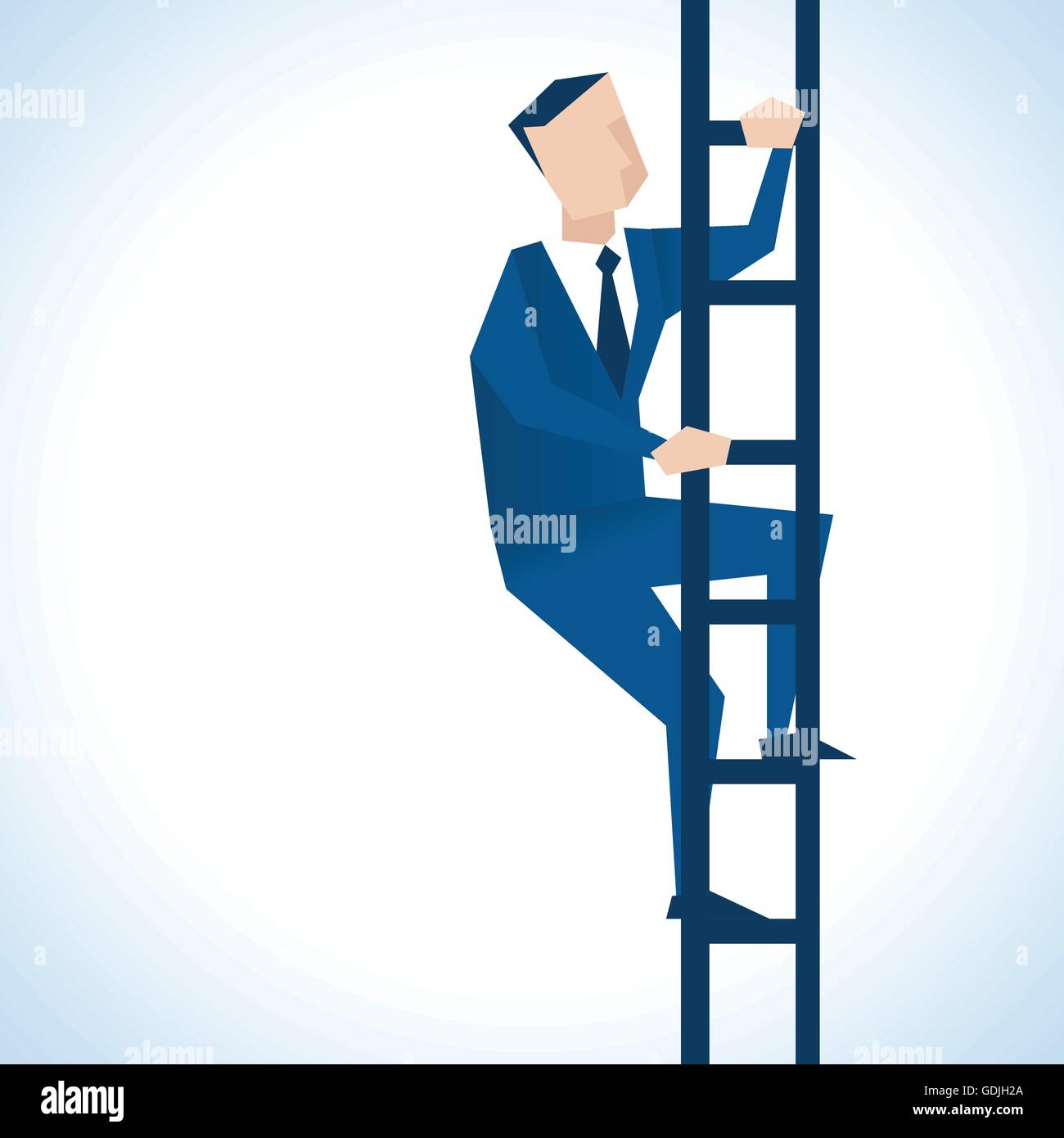 Cartoon Illustration Man Climbing Ladder Stock Photos & Cartoon ...