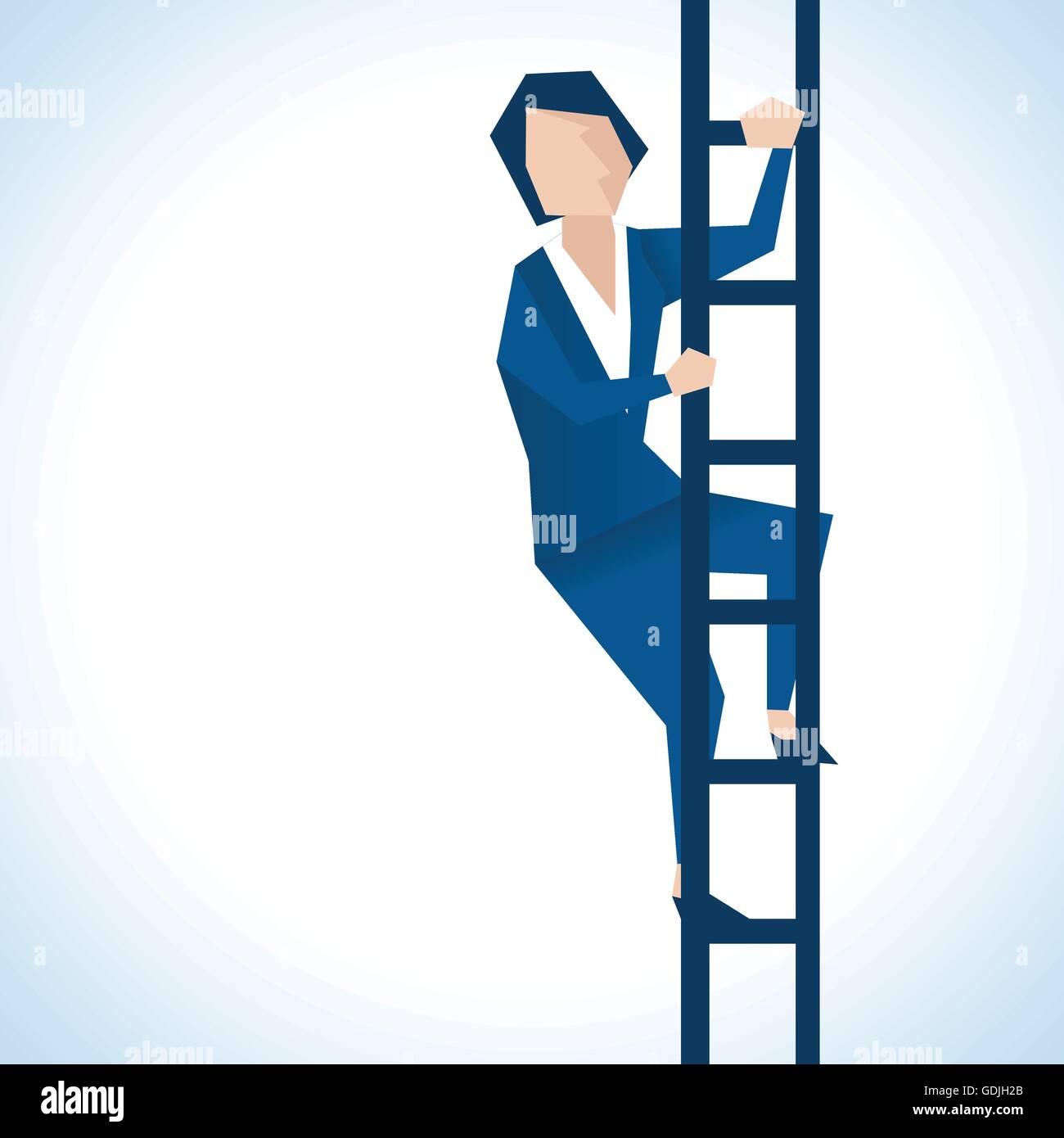 Illustration Of Businesswoman Climbing Ladder Stock Vector Image & Art ...