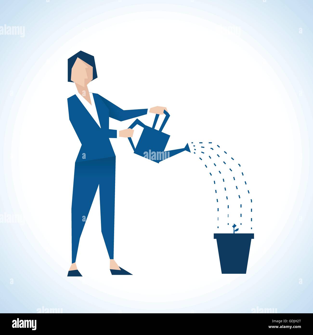 Women watering pot Stock Vector Images - Alamy