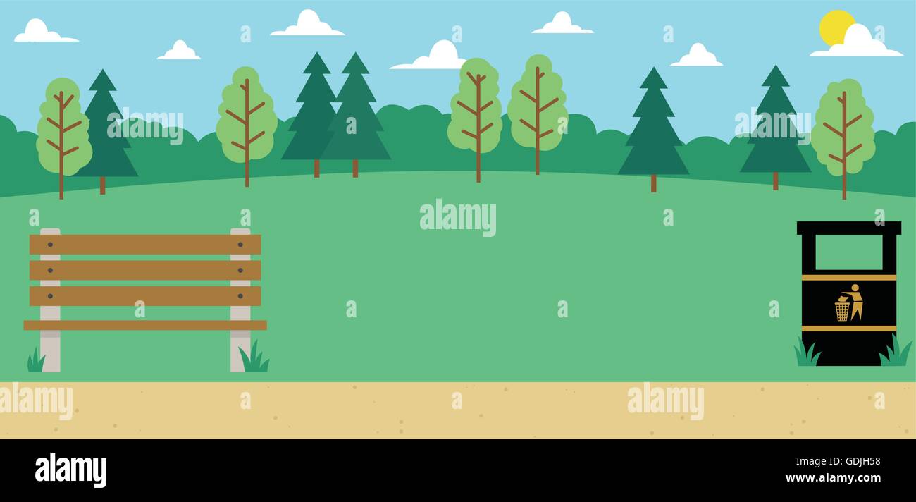 Background Illustration Of Empty Park Stock Vector Image & Art - Alamy