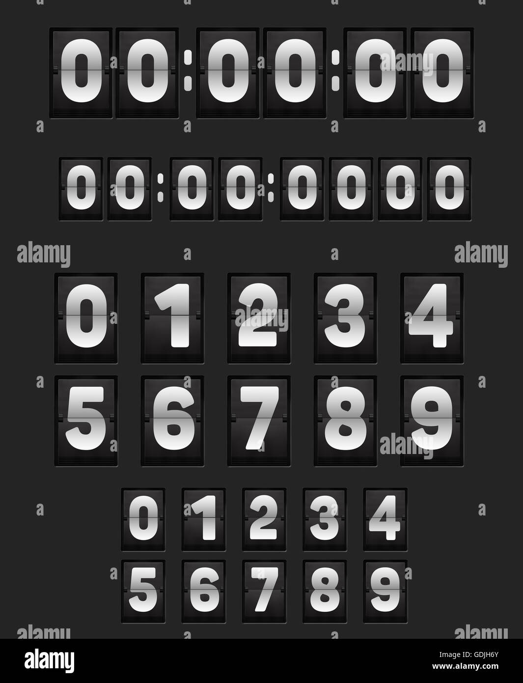 Wall flipping clock like airport's panels or alarm or countdown timer ... Wall flipping clock like airport's panels or alarm or countdown timer ...